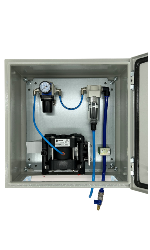 MECLUBE - ITALY | AIR-DRIVEN WALL MOUNT BOX TYPE ACID & SOLVENT RESIST